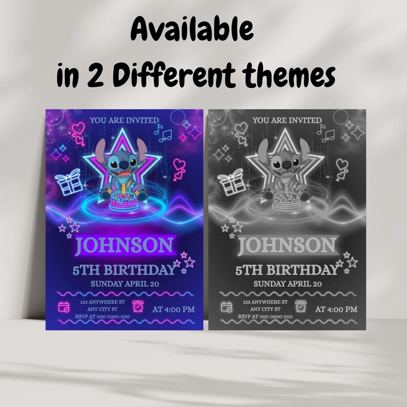 Editable Stitch Birthday Invitation Template / Stitch Birthday ...