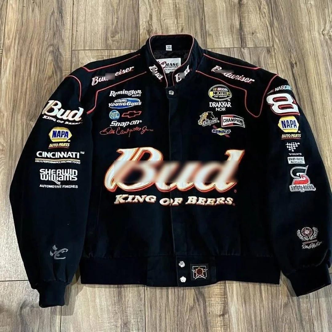 Vintage Racing Jacket Sublimation Printing & Embroidered Cotton Padded ...