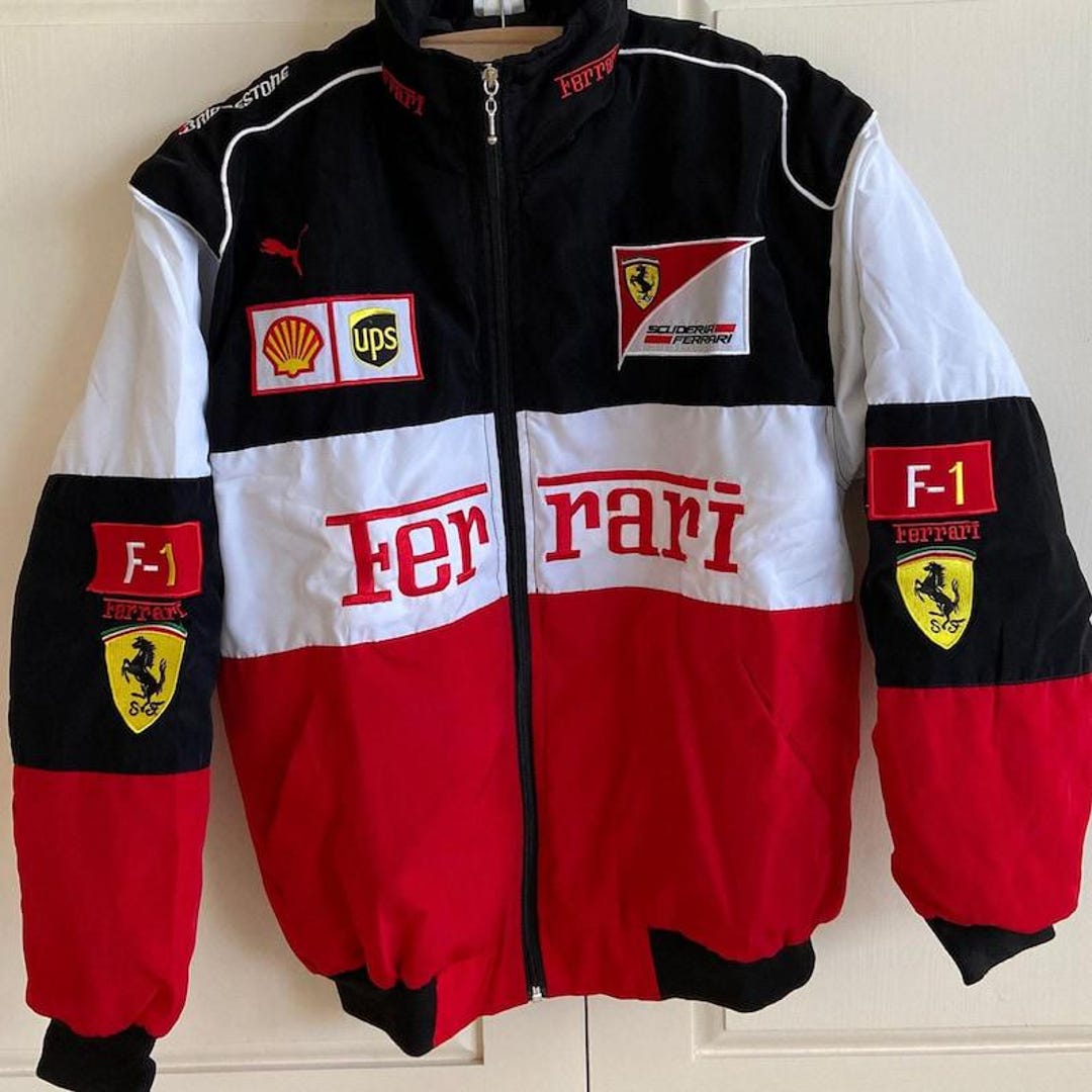 Ferrari Racing Jacket – F1 Formula 1 Vintage Embroidered Streetwear ...
