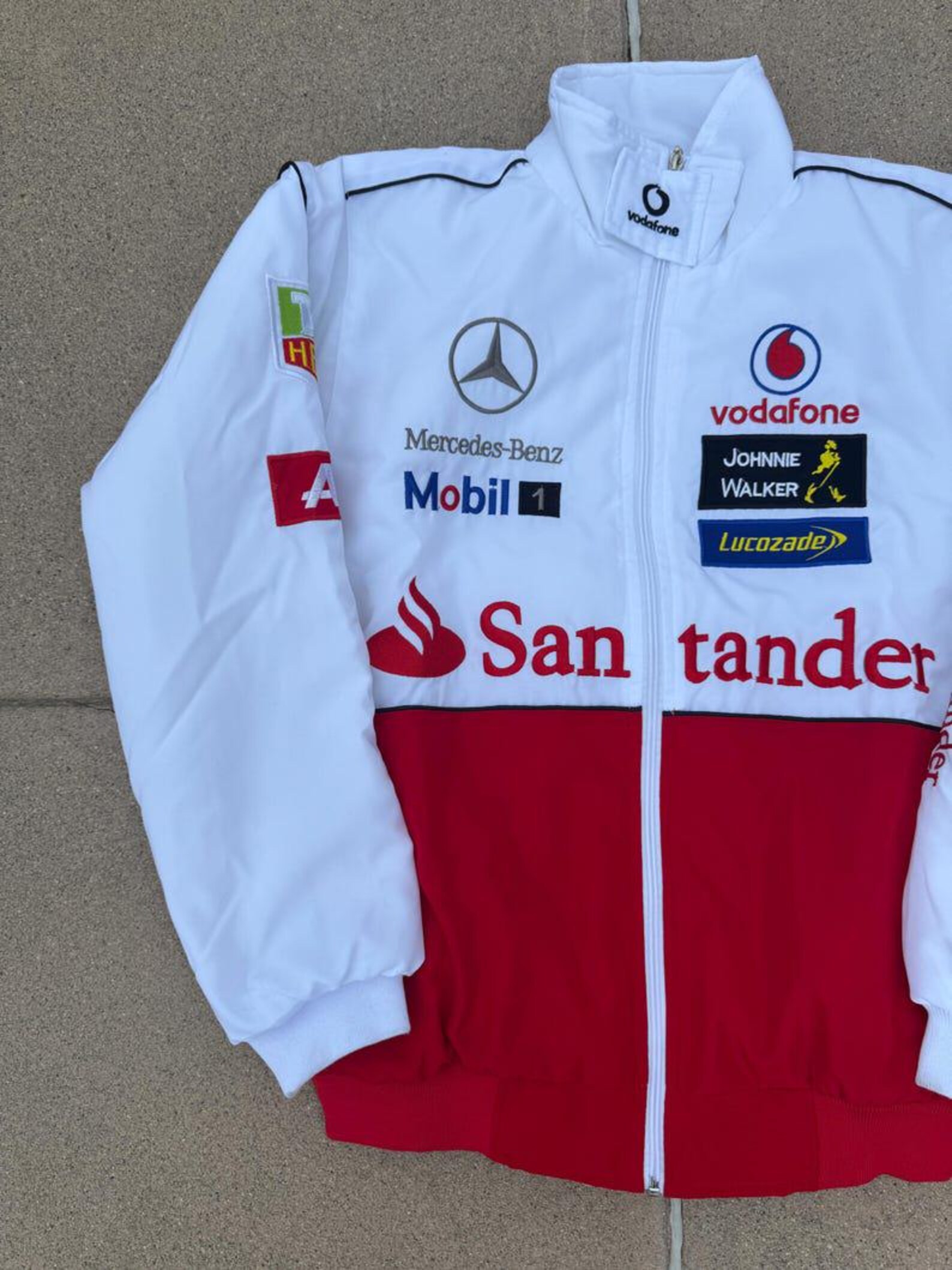 Unisex Adult Mercedes Benz White Jacket Sublimation Printing ...