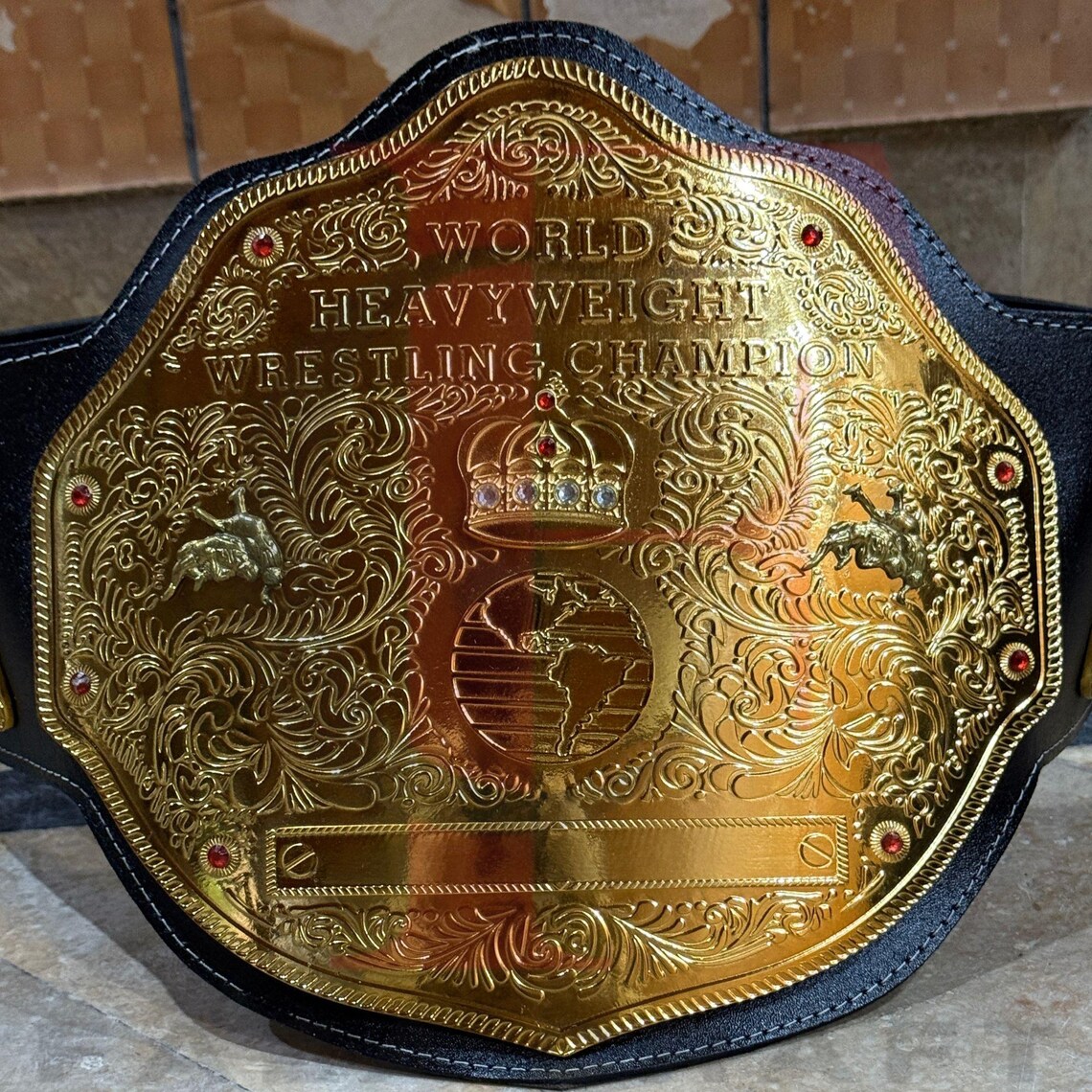 The Big Gold World Heavyweight Wrestling Championship Belt, Custom Name ...