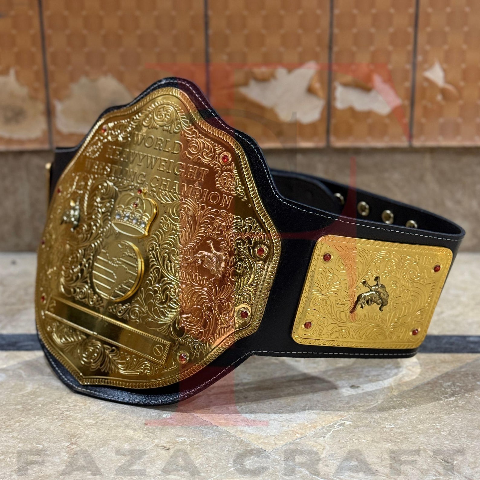 The Big Gold World Heavyweight Wrestling Championship Belt, Custom Name ...