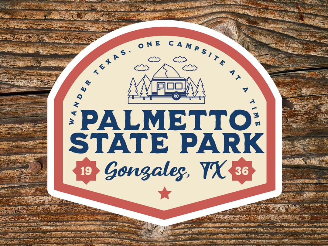 Palmetto Texas State Park Sticker Souvenir Gift, Retro Laptop Sticker ...