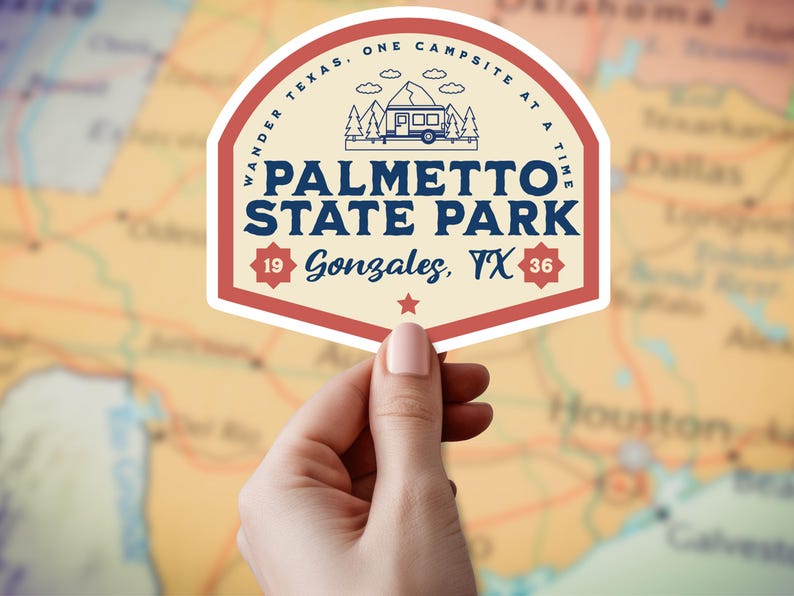 Palmetto Texas State Park Sticker Souvenir Gift, Retro Laptop Sticker ...