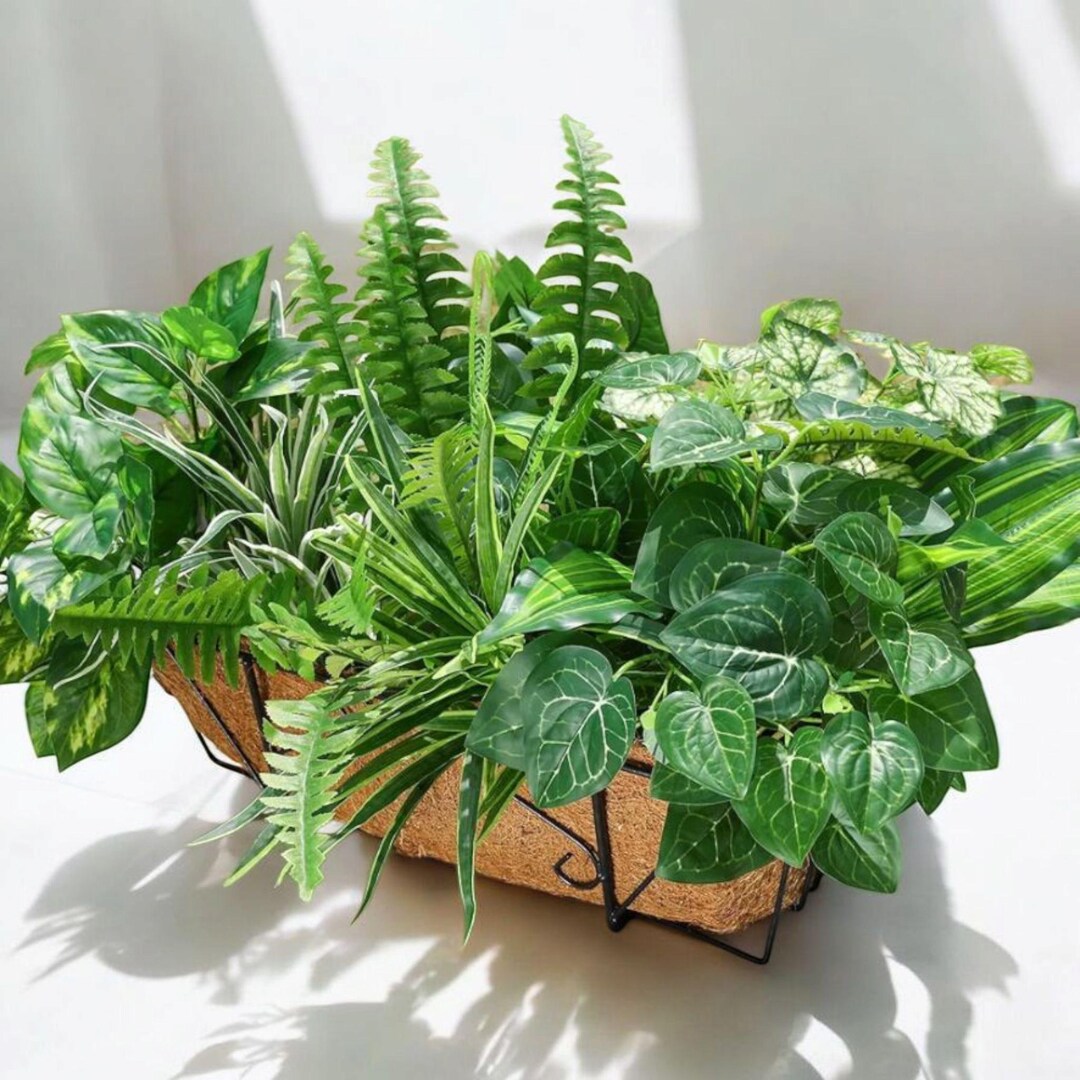 Outdoor UV Resistant Artificial Greenery Bunch – Realistic Fake Plastic ...