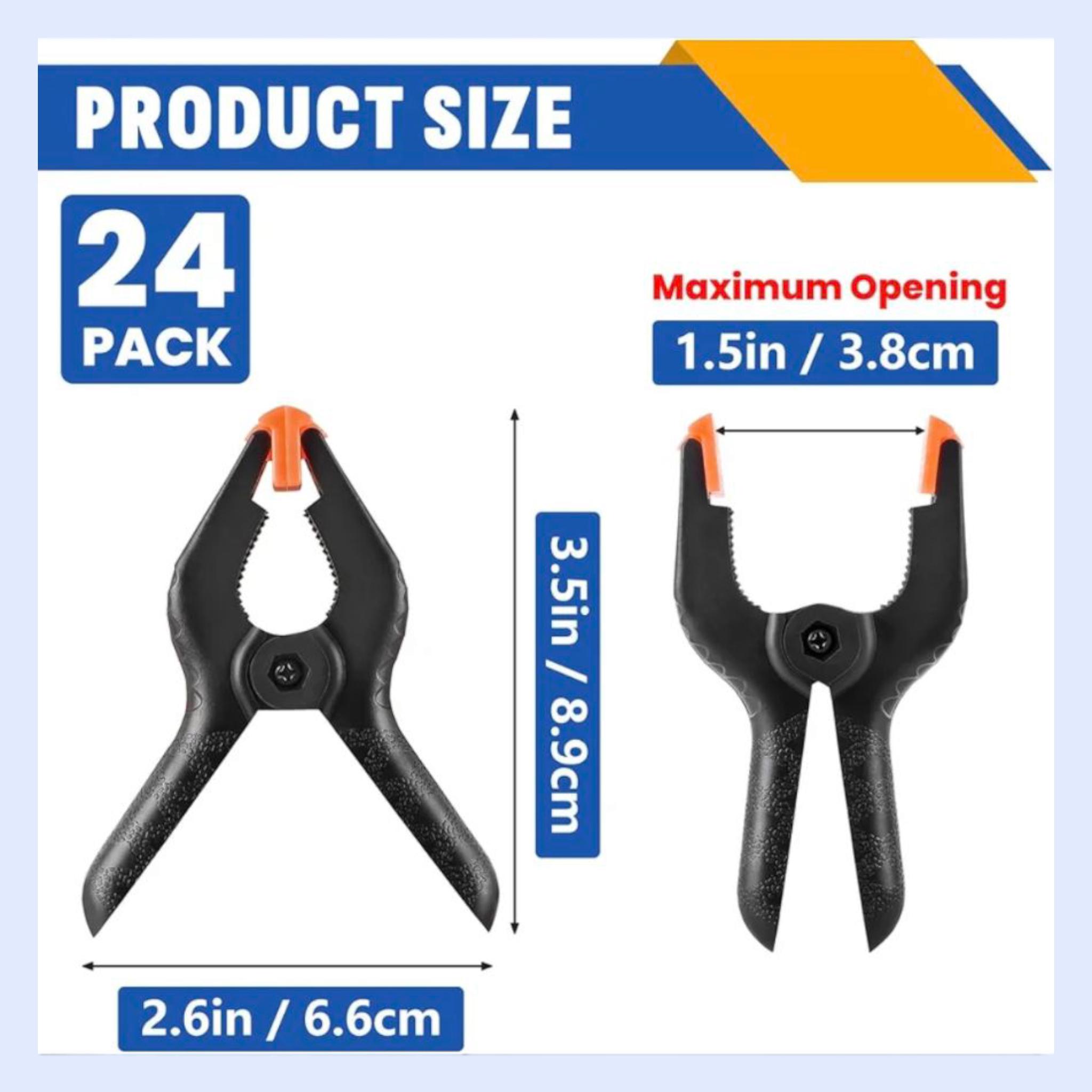 24 Pack Heavy Duty Spring Clamps 3.5 Inch – Craft Clips, Backdrop ...