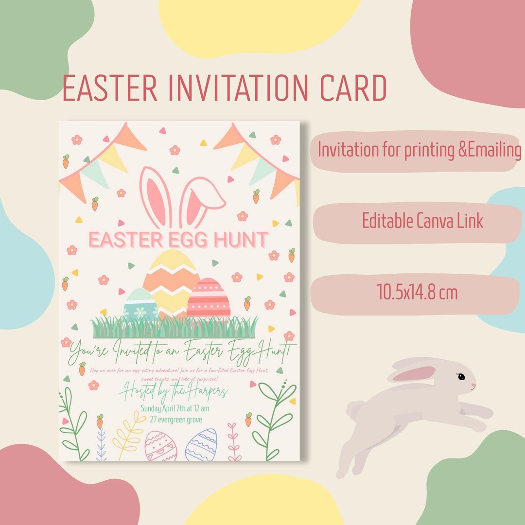 Editable Easter Invitation | Digital Easter Party Invite | Easter Egg ...
