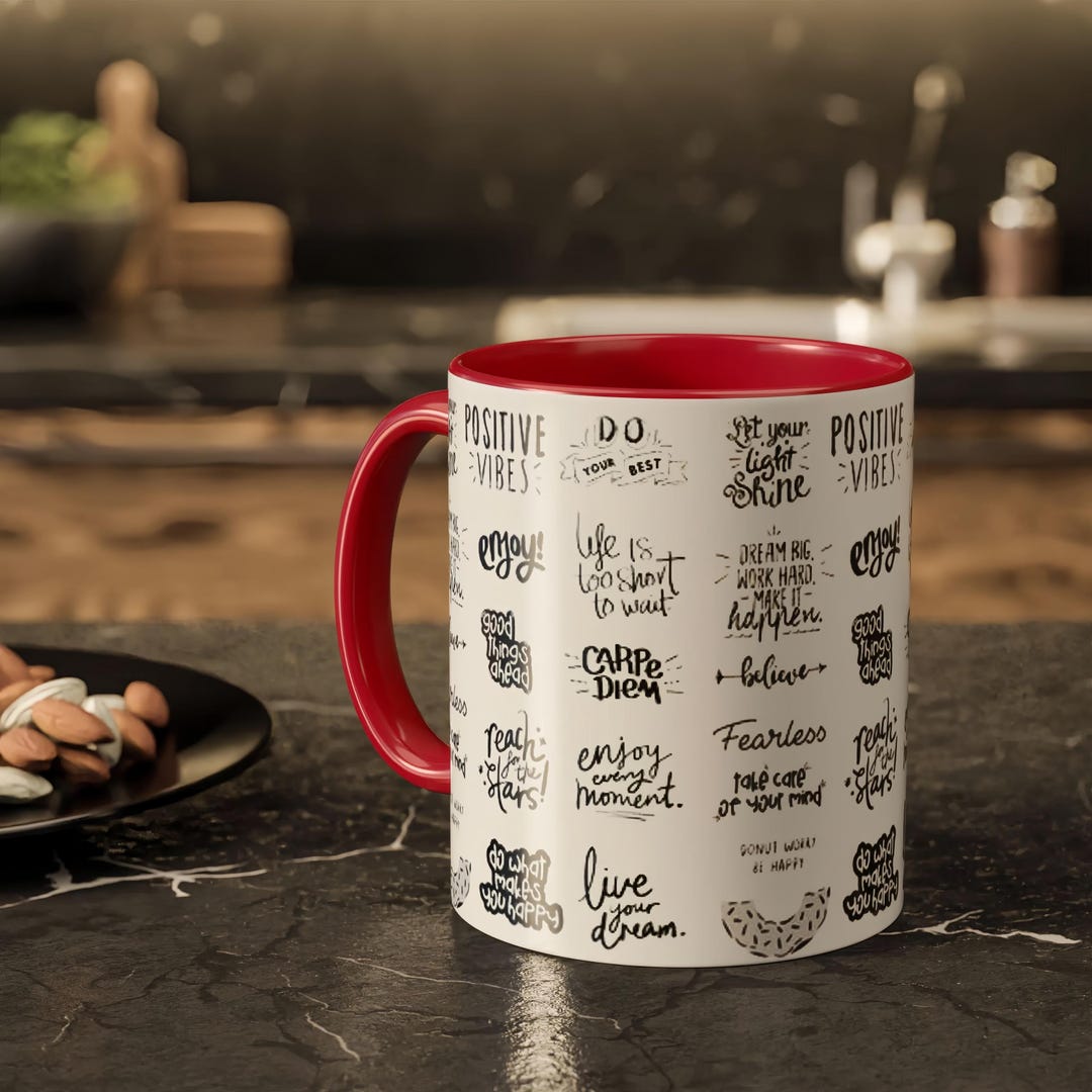 Inspirational Quote Mugs, Positive Vibes Coffee Cup, Motivational Gift ...