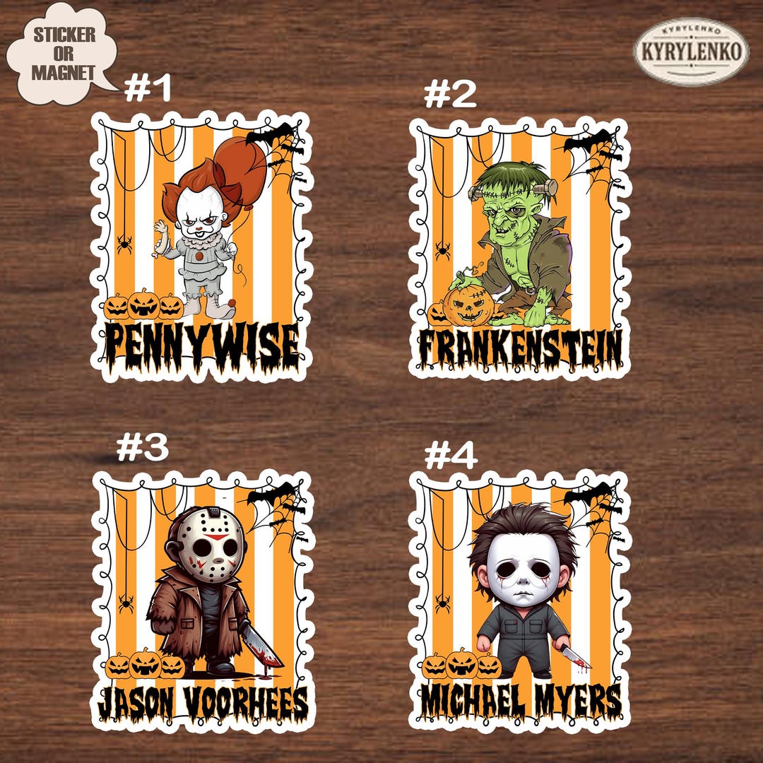 Horror, Scary Movie Themed Stickers, Decals for Planners, Journals ...