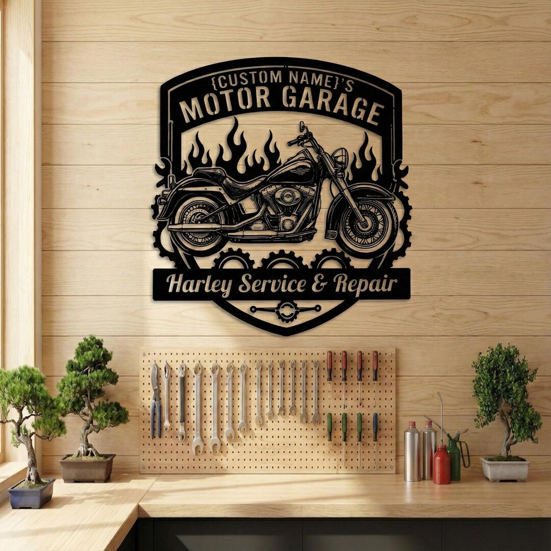 Custom Motorcycle Metal Sign With Lights,personalized Motorbike Biker ...