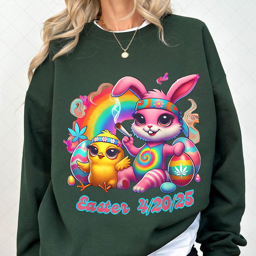 Funny 420 Easterpng, Weed Cannabis Bunny Chick Tee PNG, Easter Stoner ...