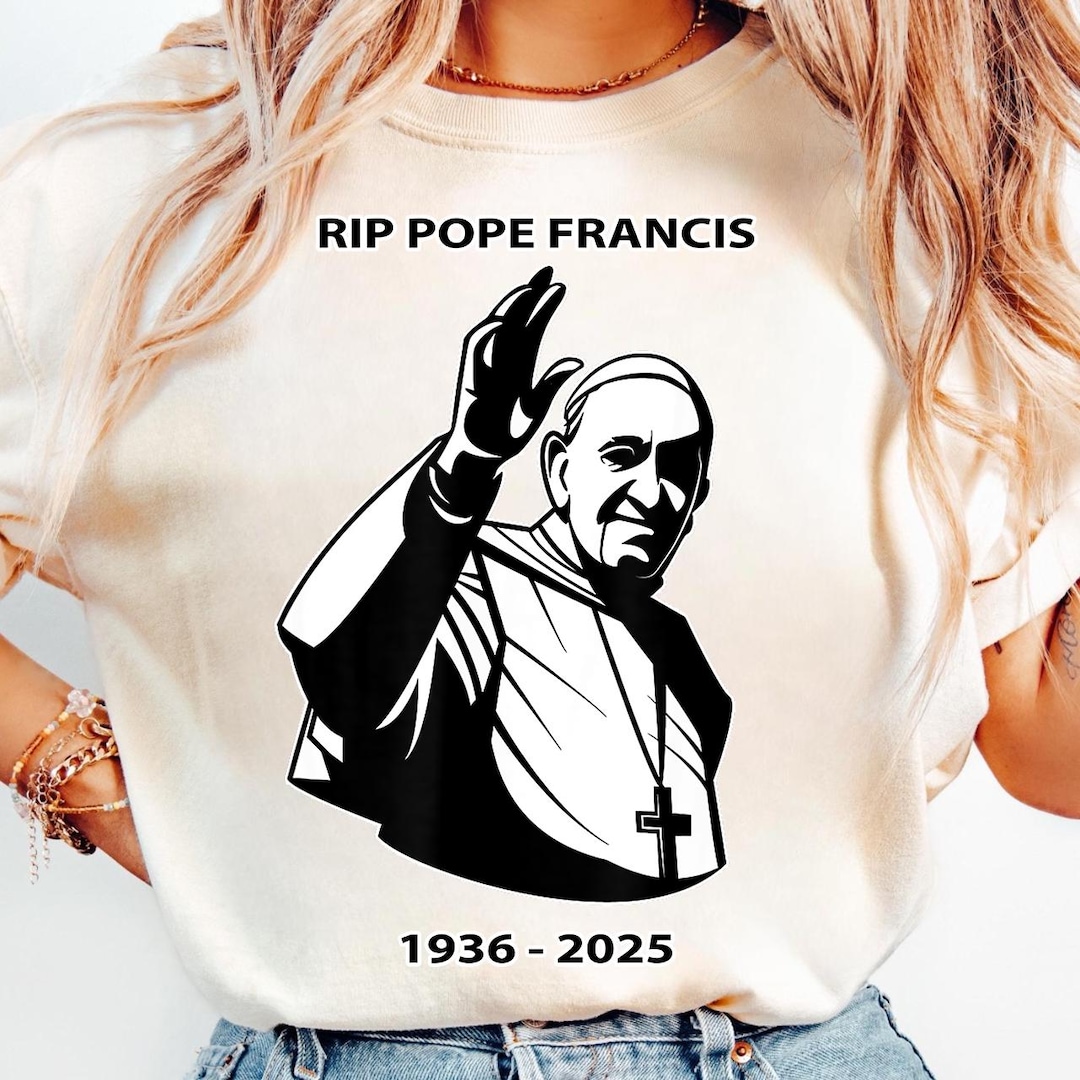 RIP Pope Francis PNG - 1936-2025, Pope Tribute Design, Black and White ...