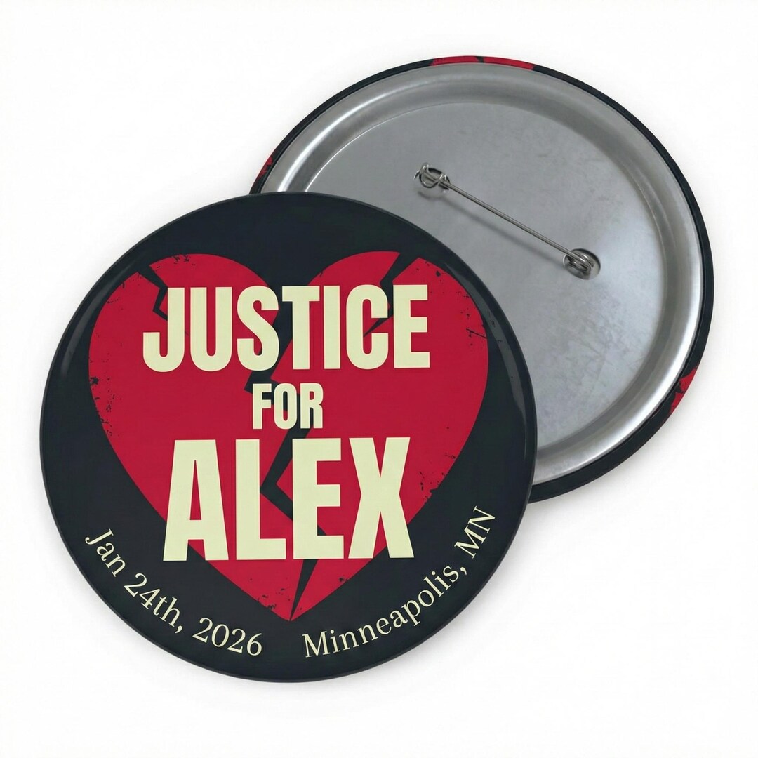 Large Justice for Alex Pretti Button or Magnet: Protest Button ABOLISH ...