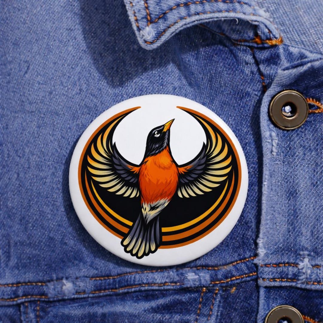 American Robin Resistance Pin Button Symbolic Vigilance Emblem | CT MI ...