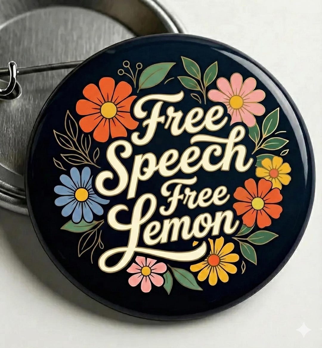 Free Lemon Pin Button, Freedom of the Press Pin , Liberal Pin , Protest ...