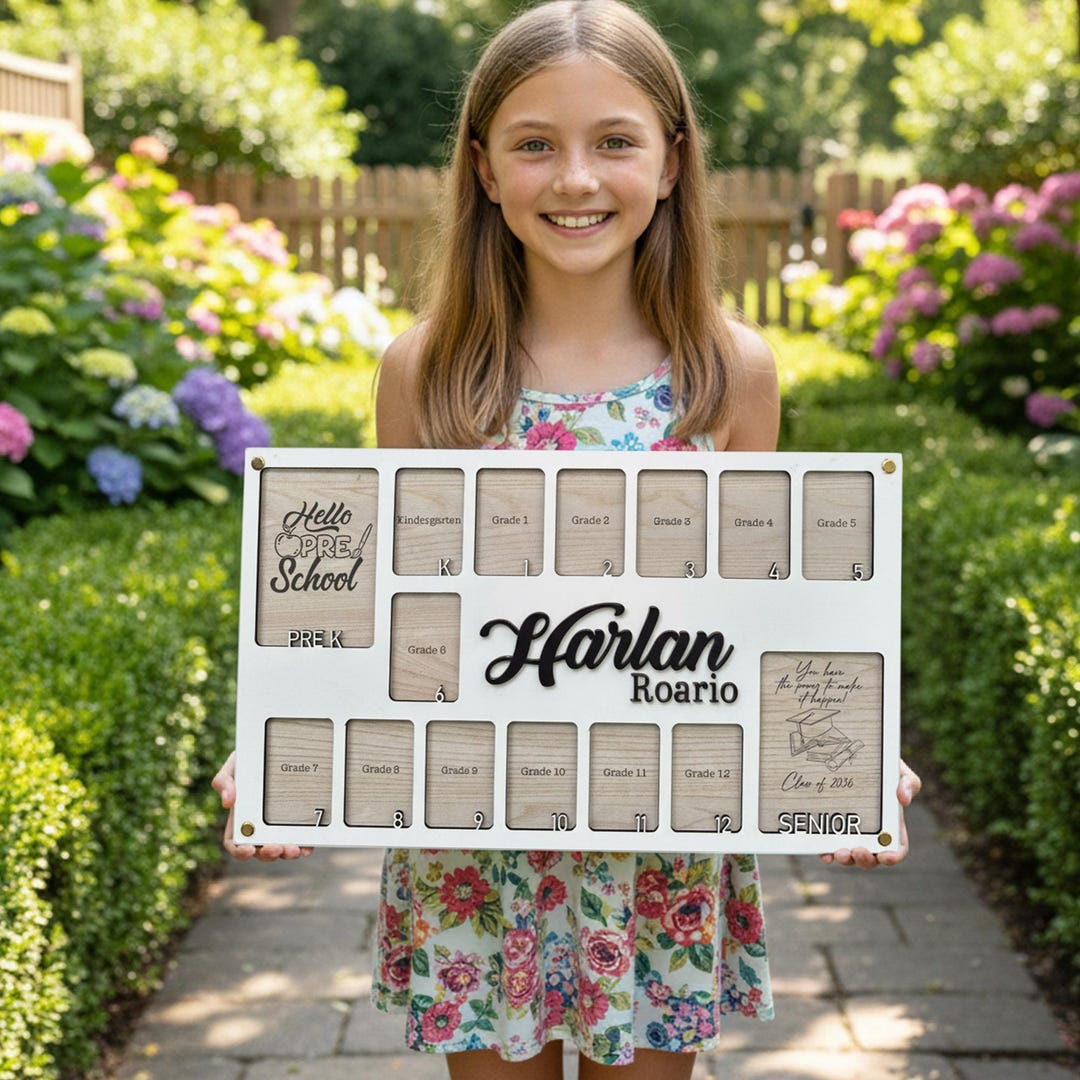 Custom School Years Photo Frame, Pre K to Senior Graduation School ...