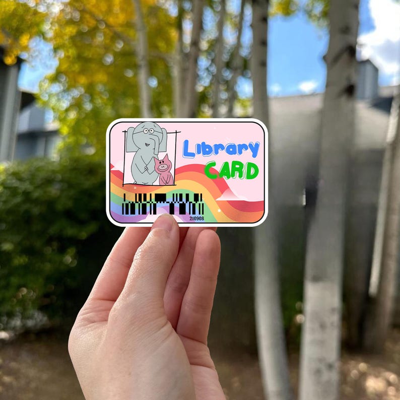 Children's Book Character Library Card Glossy Vinyl Sticker | Kids ...