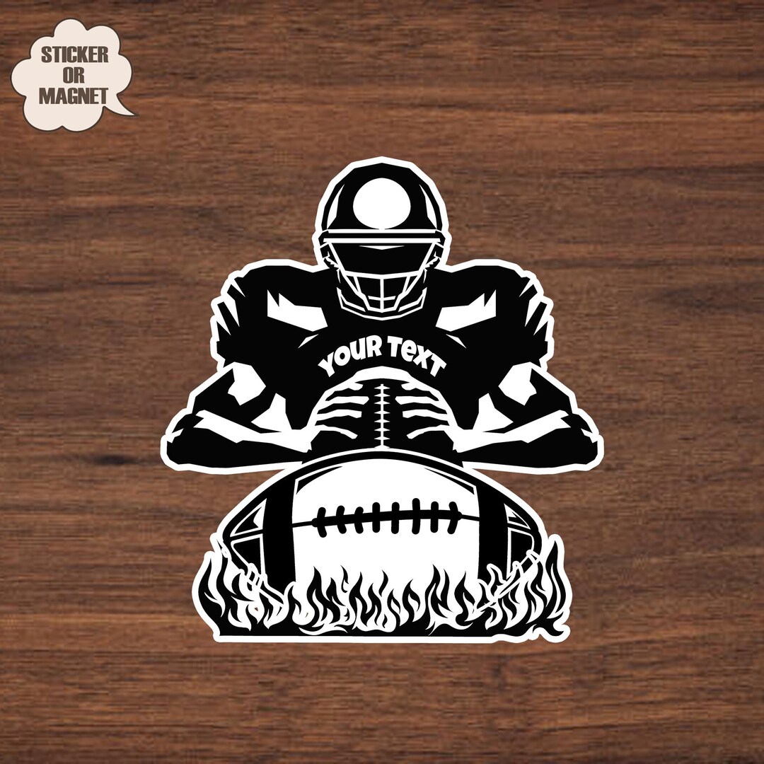 Custom Football Name Sticker, Personalized Name Number Football Player ...