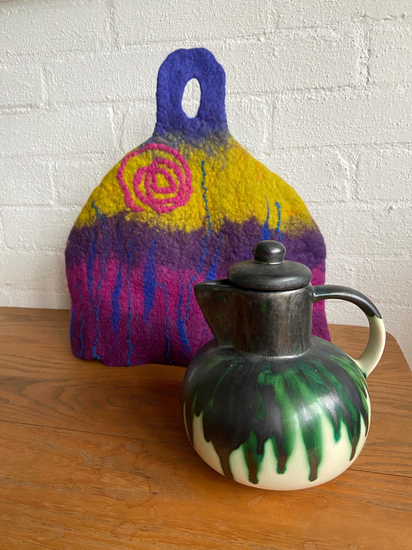 Large Felted Wool Tea Cosy: Purple Gooseberry Teapot Cover. Gift for ...