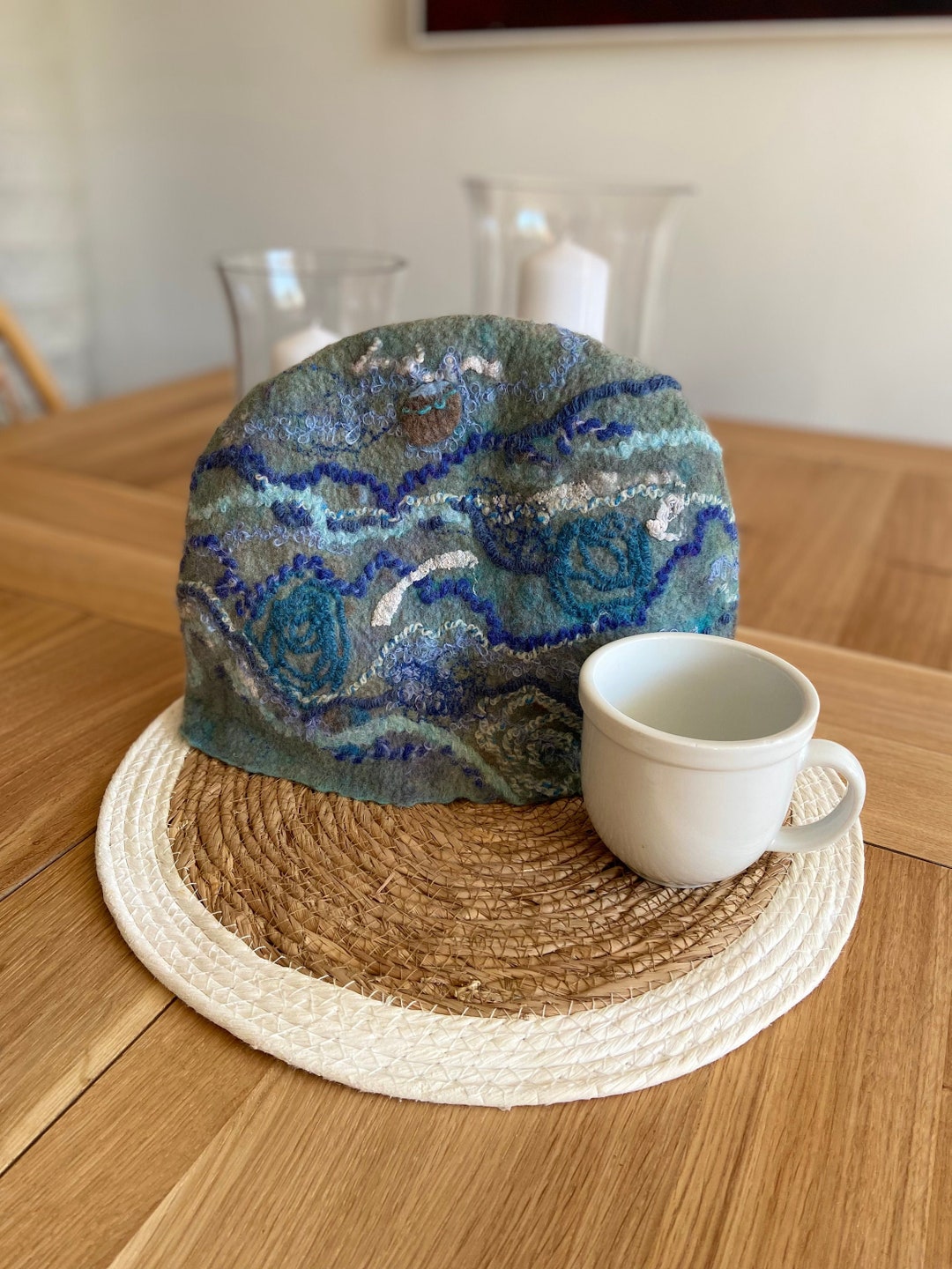 Large Felted Wool Tea Cosy, Duck Egg Blue Tea Cosy, Gift for Tea Lover ...