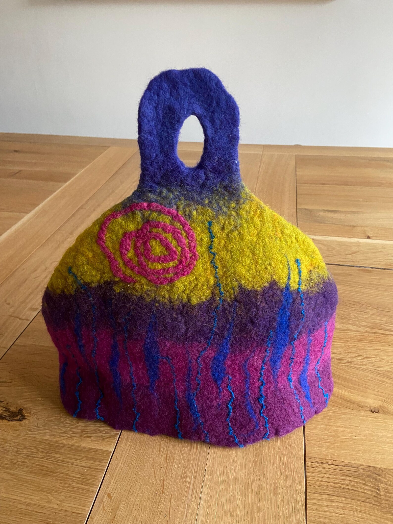 Large Felted Wool Tea Cosy: Purple Gooseberry Teapot Cover. Gift for ...
