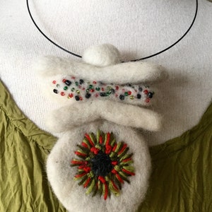 Felted Wool Statement Necklace, Lagenlook Choker, Lagenlook Necklace ...