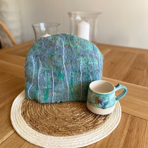 Large Felted Wool Tea Cosy, Duck Egg Blue Tea Cosy, Gift for Tea Lover ...
