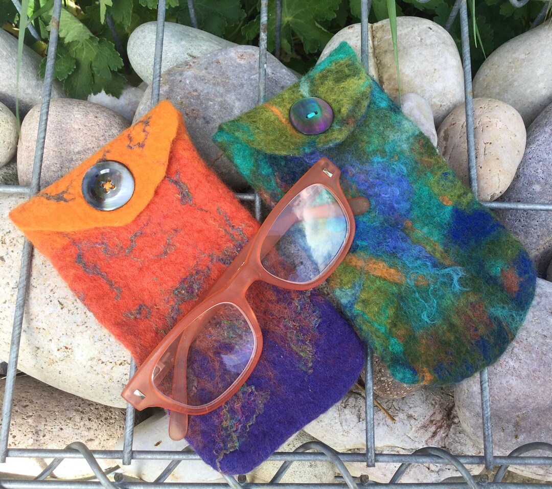 Hand Felted Glasses Case, Felted Wool Spectacle Case, Felted Sunglasses ...