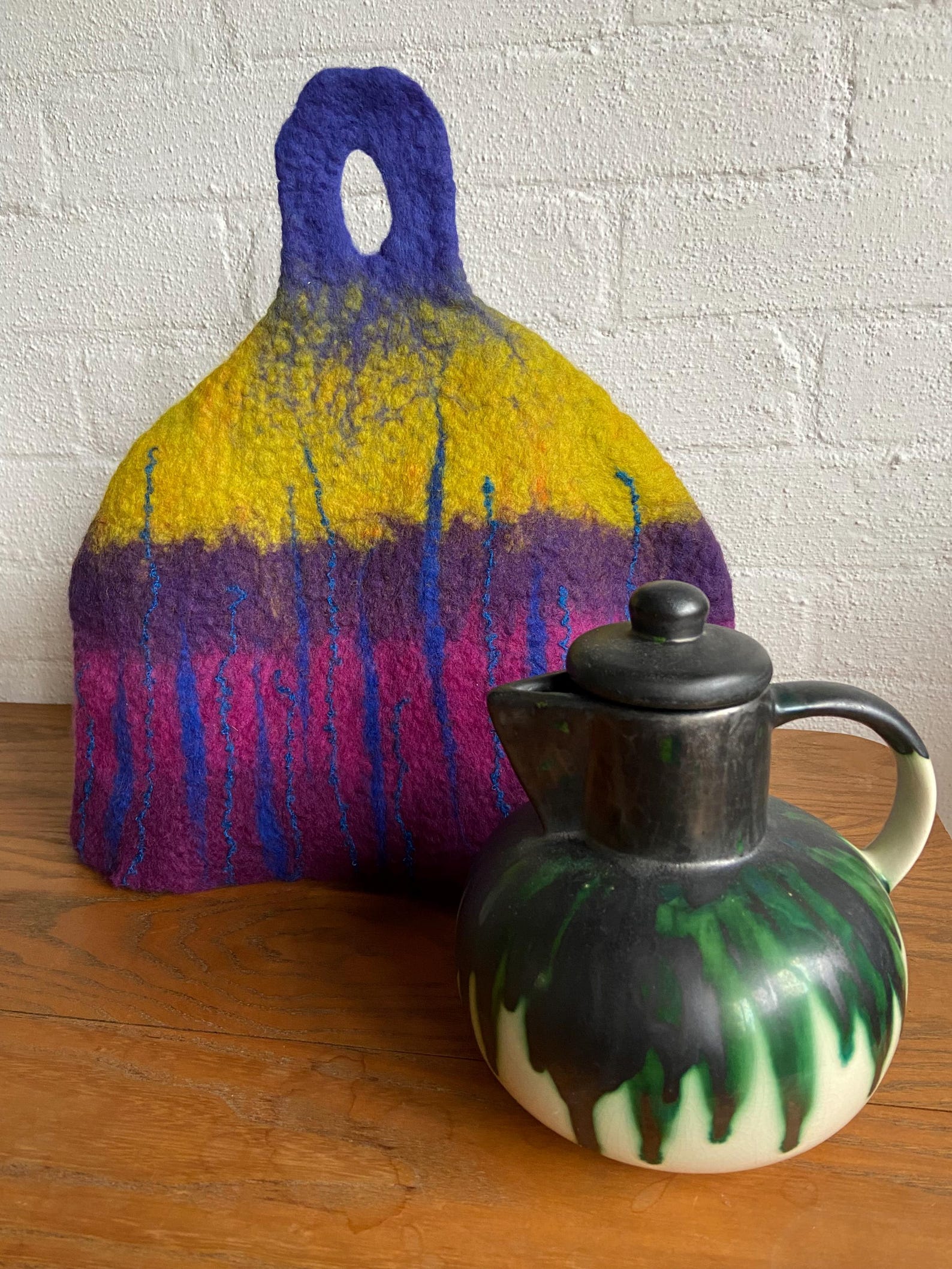 Large Felted Wool Tea Cosy: Purple Gooseberry Teapot Cover. Gift for ...