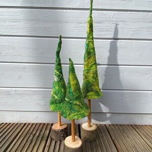 Single Hand Felted Christmas Trees Ornaments Xmas Tree Christmas ...