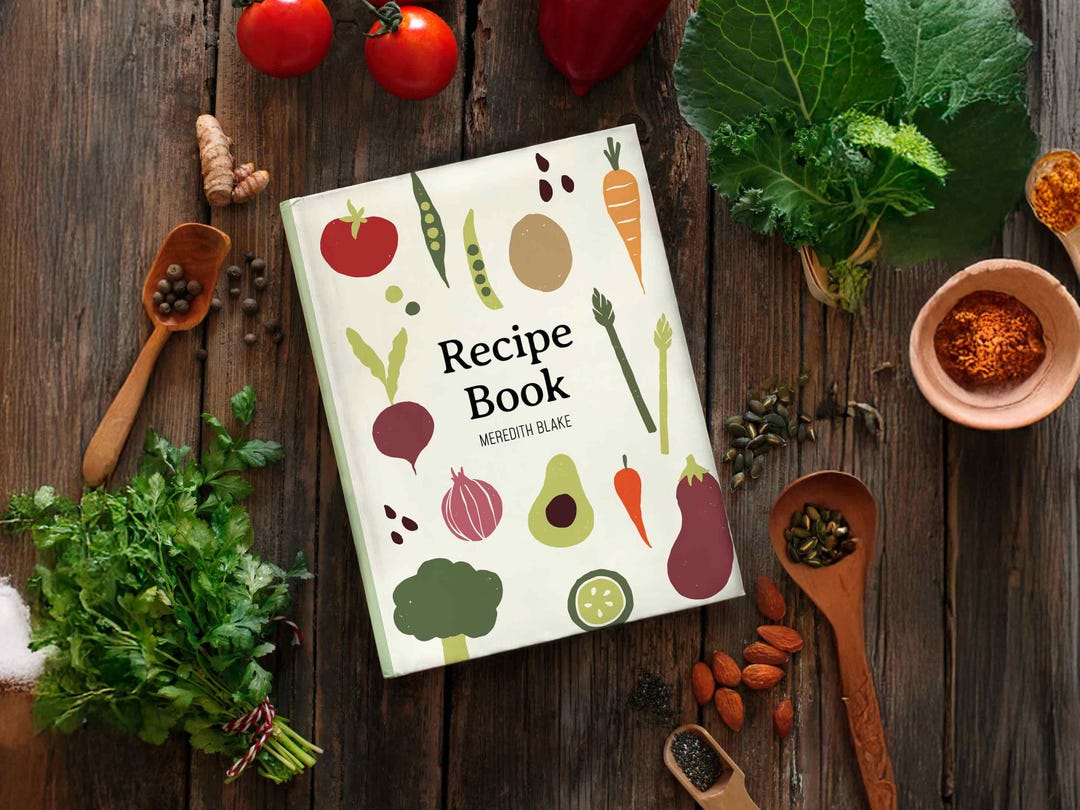 Rustic Vegetables Recipe Book, Meal Personalized Custom Cook Name ...