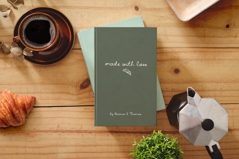 Made With Love Recipe Book, Minimal Personalized Custom Name Journal ...