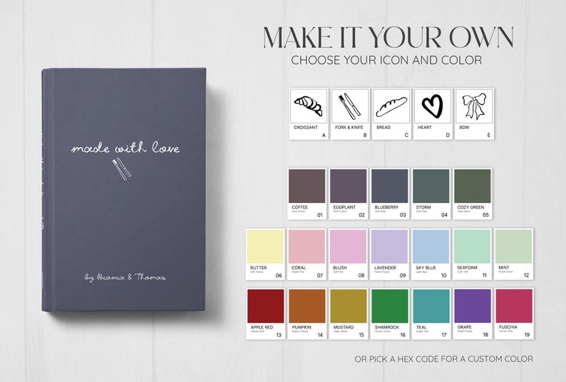 Made With Love Recipe Book, Minimal Personalized Custom Name Journal ...