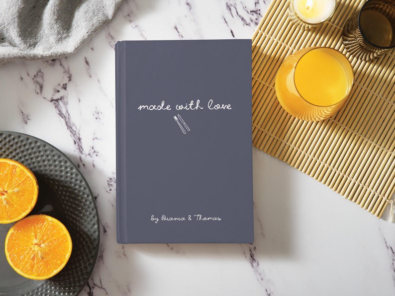 Made With Love Recipe Book, Minimal Personalized Custom Name Journal ...