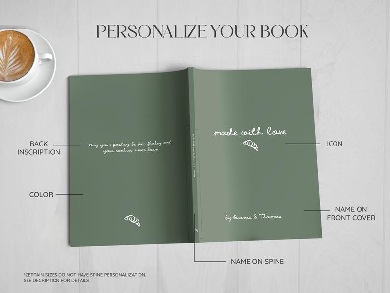 Made With Love Recipe Book, Minimal Personalized Custom Name Journal ...