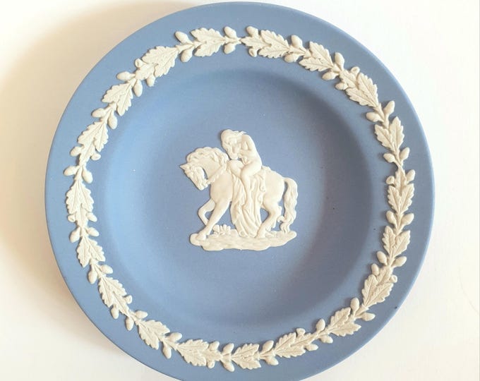 Vintage - Wedgwood Jasperware, Lady Godiva, Blue, Pin Dish/ Decorative ...