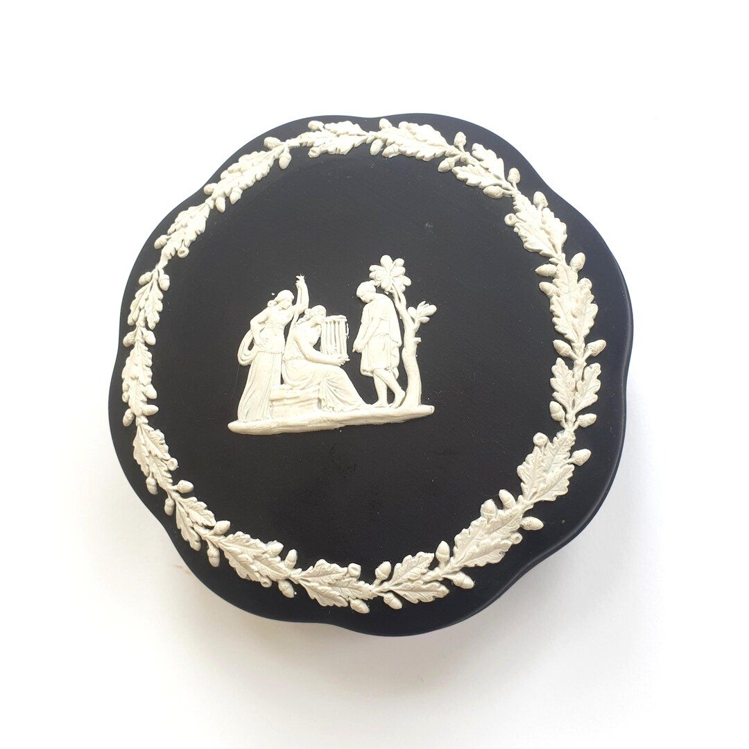 Vintage - Wedgwood Jasperware, the Music Lesson, Cherub Scenes, Black ...