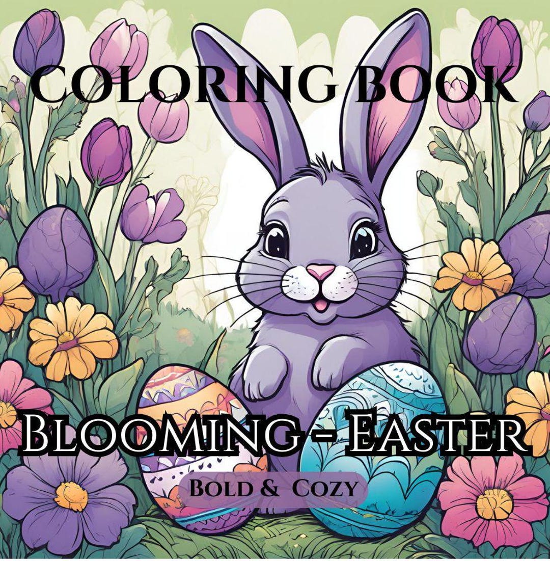 Coloring Book With Blooming Easter Theme. Bold and Cozy - Etsy