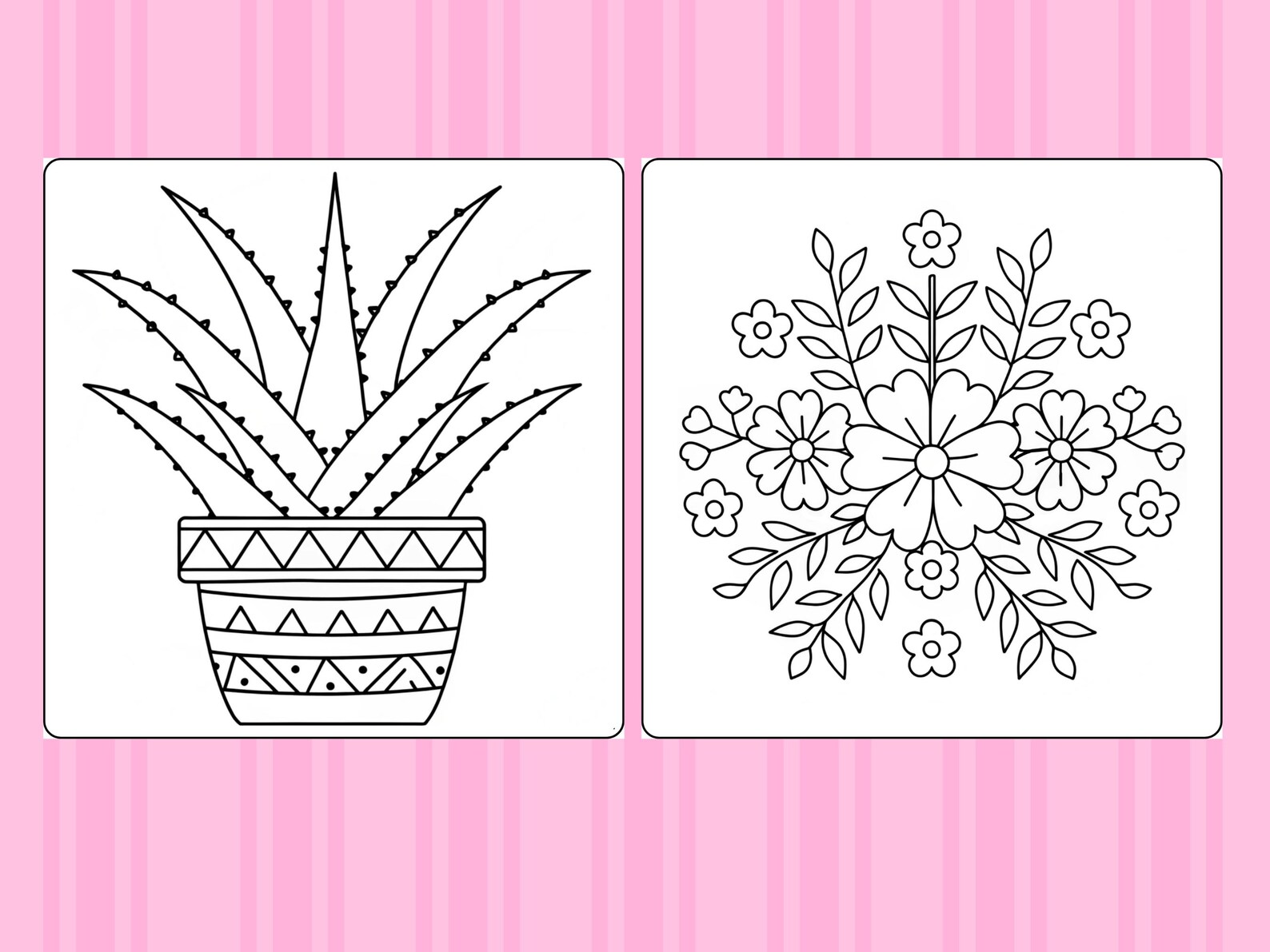 6 Pages (1/6) - Plants & Flowers Bold and Easy Coloring Pages. Nature ...