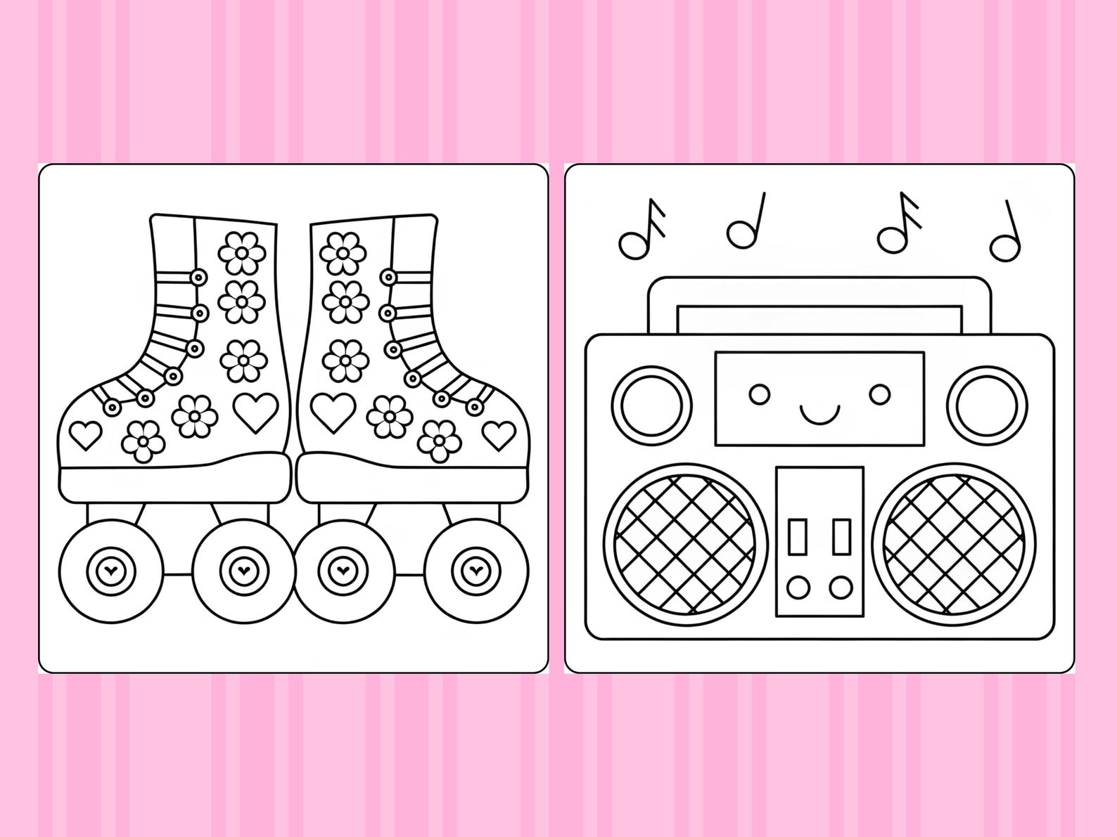 10 Pages (1/4) Cute & Groovy Bold and Easy Coloring Book: 10 Pages for ...