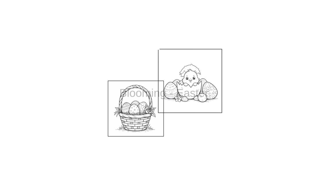 Coloring Book With Blooming Easter Theme. Bold and Cozy - Etsy