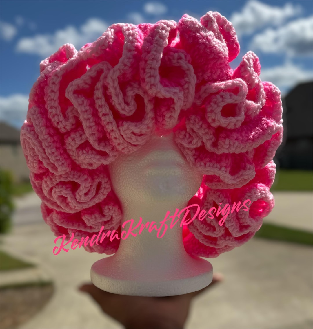 Crochet Ruffle Hat- Pink Passion - Etsy