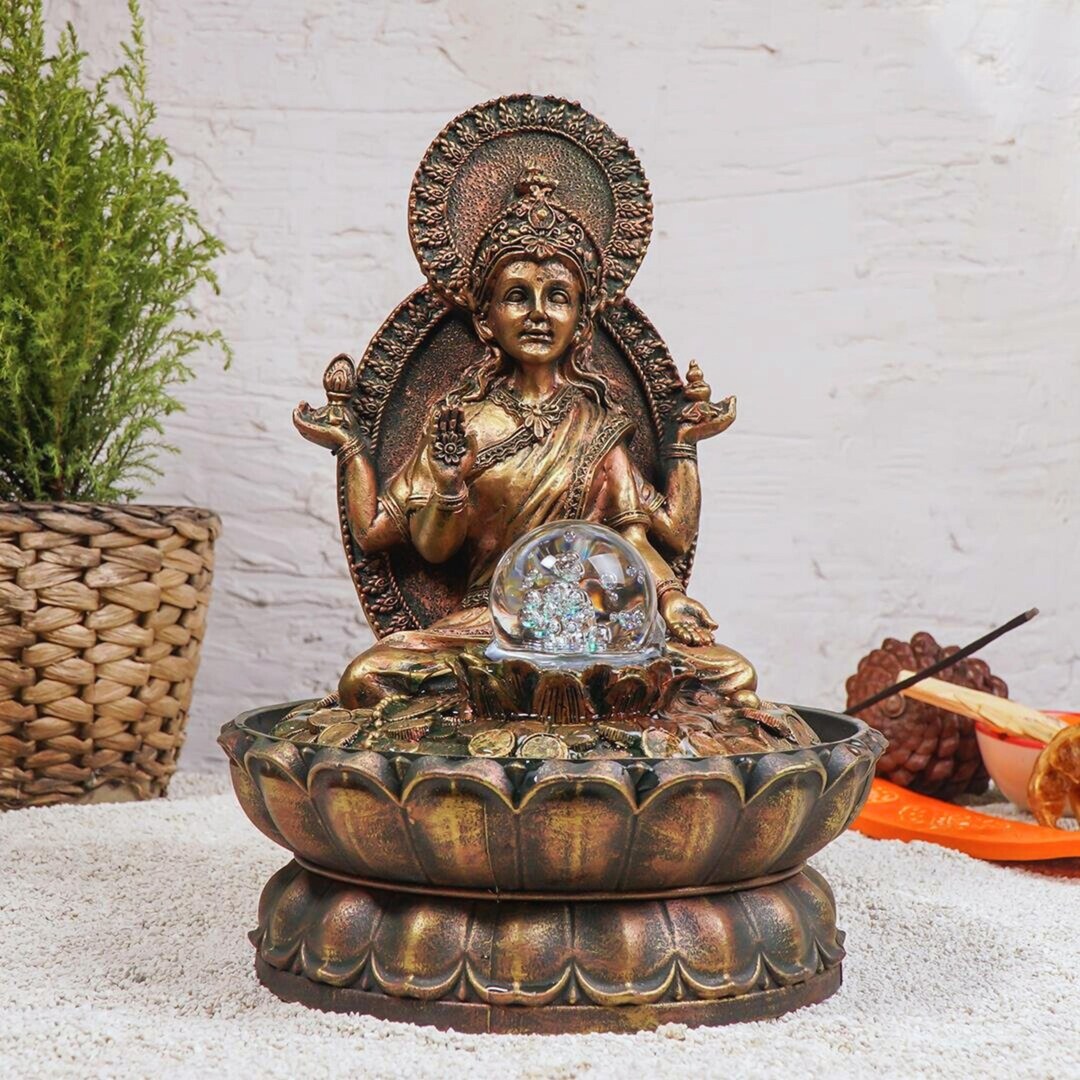 Zen Durga Indoor Fountain | Illuminated Tabletop Waterfall | Spiritual ...