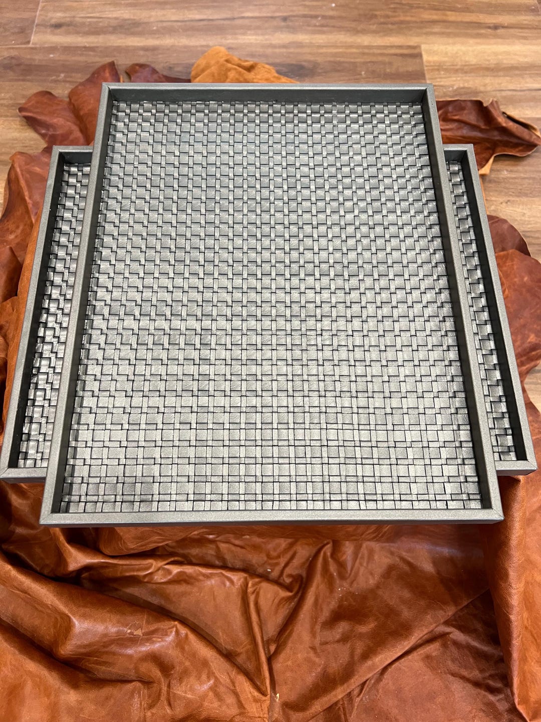 Tray, Leather, Woven, Skins, Hides, Home Decor, Design, Gift, for Him ...
