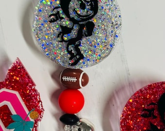 Football Inspired Interchangeable Badge/retractable Reel/id Holder - Etsy