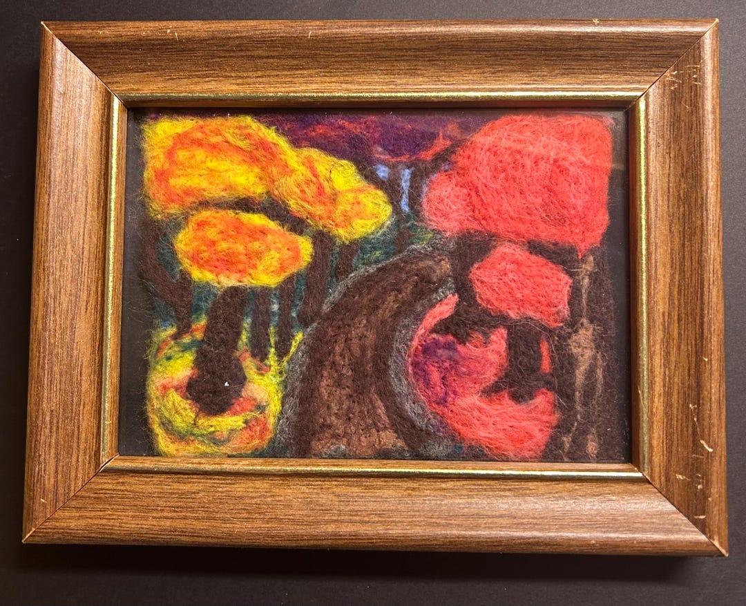 An Autumn Path - Wool Felted Painting - Etsy