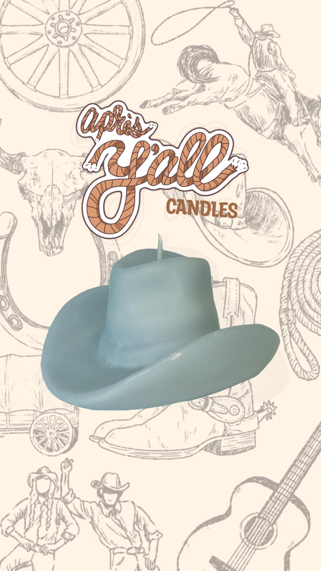 Baby Blue Unscented Cowboy Hat Candle - Etsy