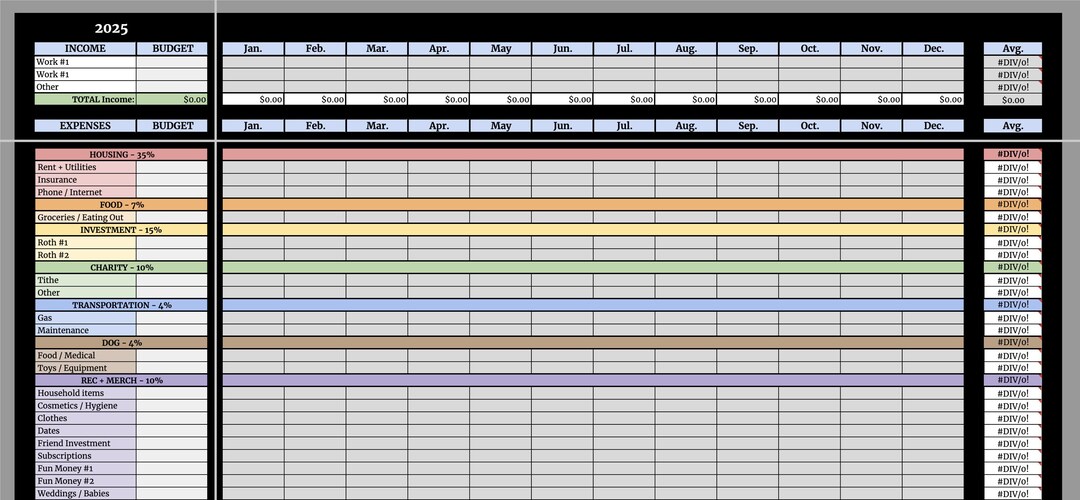 Year Long Budget Tracker - Etsy