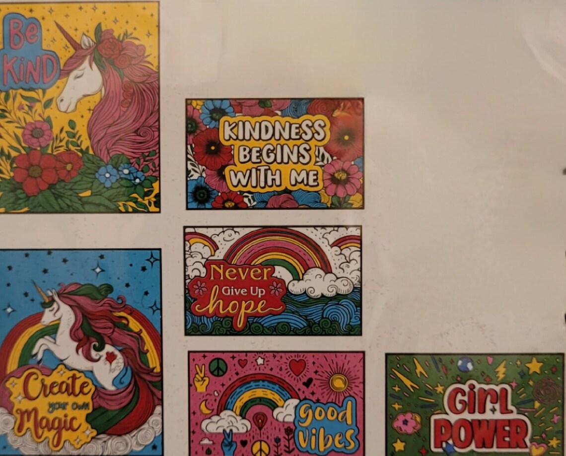 Variety Pack Kids Positivity Based Velvet Art Poster Set (includes 6 ...
