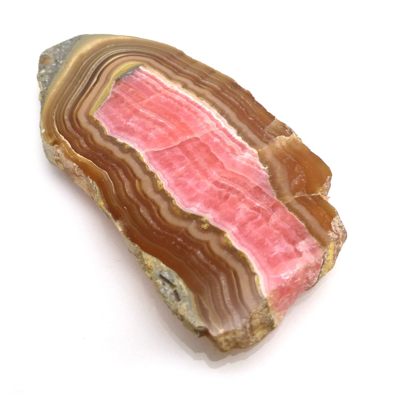 343 Carats Rhodochrosite Stalagmite Slice Cabochon Stalactite Lapidary ...